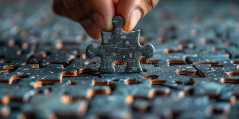 Group of Business People Assembling Jigsaw Puzzle and Represent Team ...