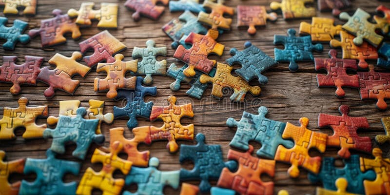 Group of Business People Assembling Jigsaw Puzzle and Represent Team ...