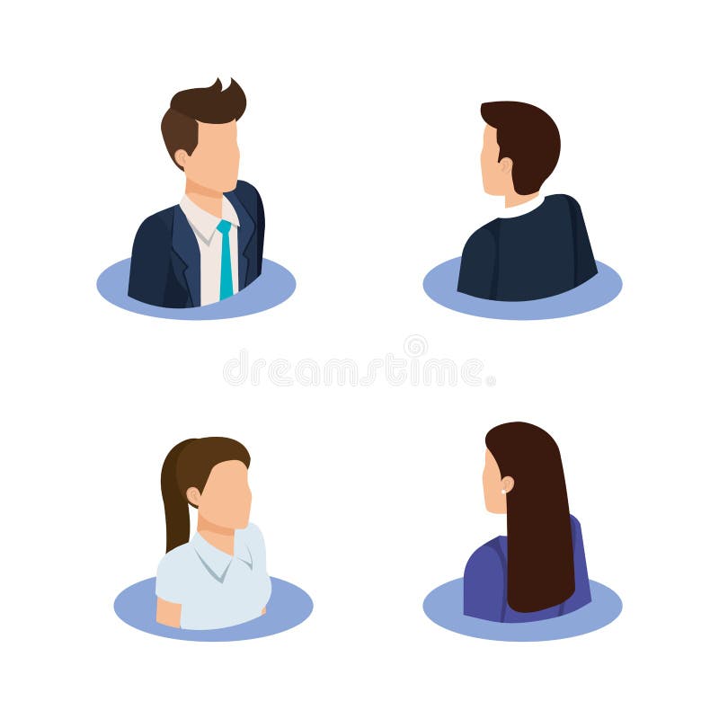 Group of Business People Avatars Characters Stock Vector - Illustration ...