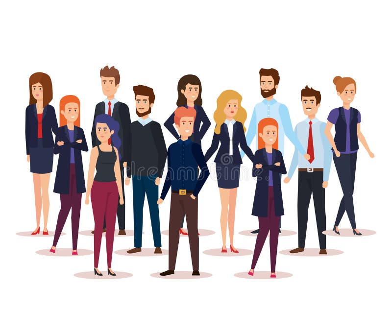 Group of Business People Avatars Characters Stock Vector - Illustration ...