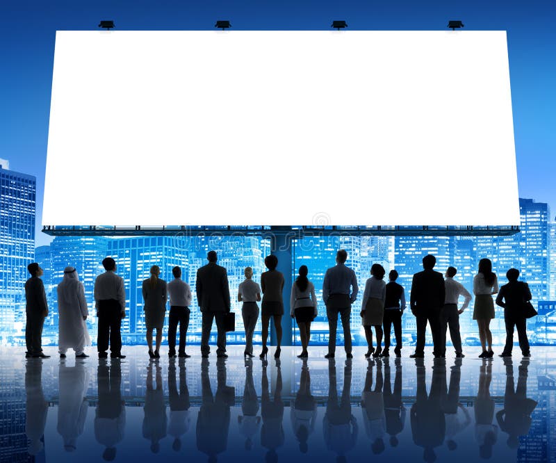 Group of Business People with Blank Placard Stock Image - Image of ...