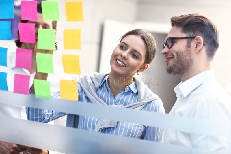 Group of Business People Brainstorming Their Ideas Stock Photo - Image ...