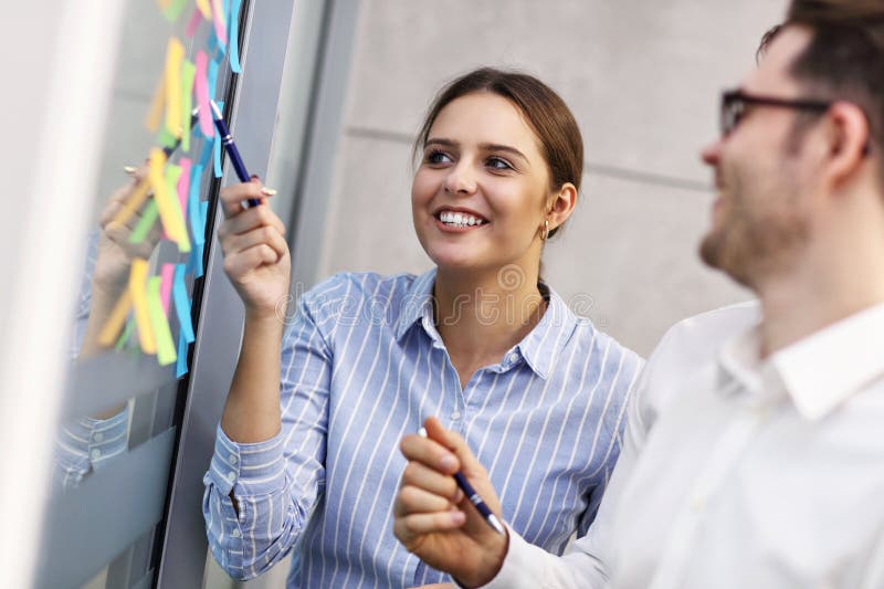 Group of Business People Brainstorming Their Ideas Stock Image - Image ...