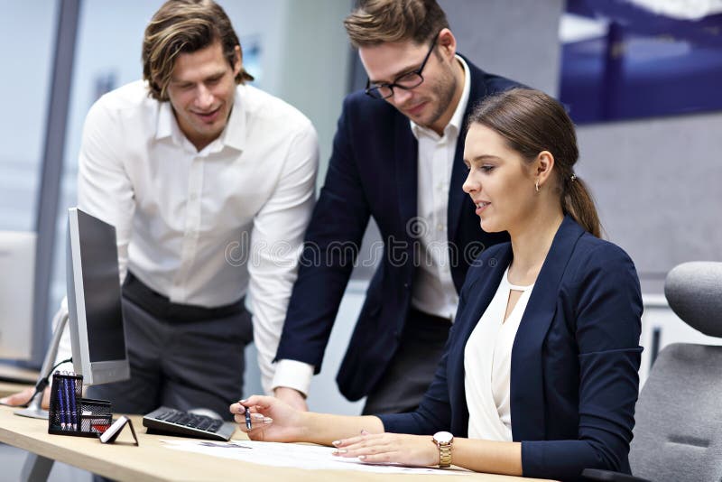 Group of Business People Brainstorming Their Ideas Stock Photo - Image ...