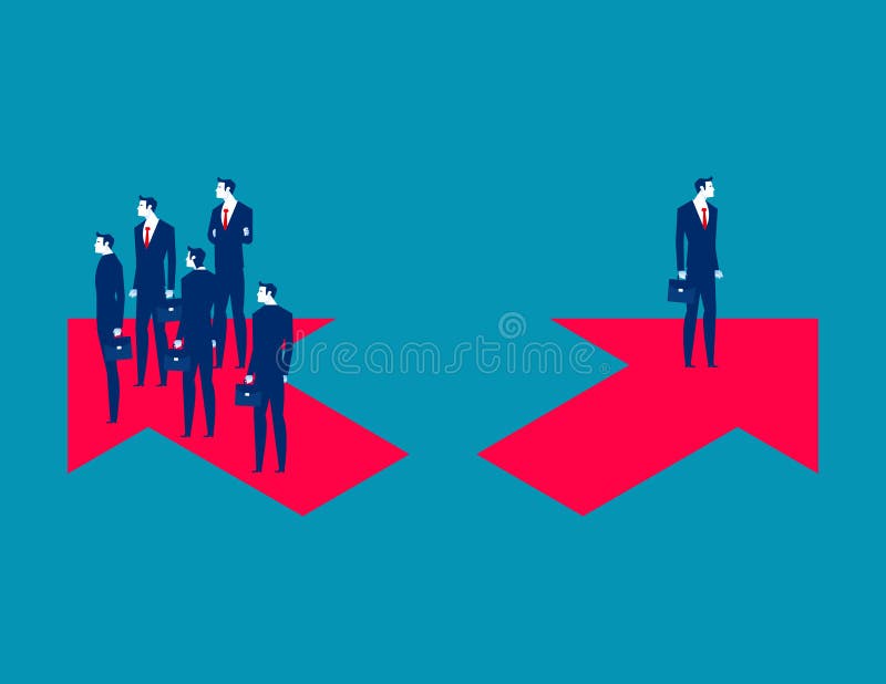 Group of Business People Choose Arrow. Business Different Choices ...
