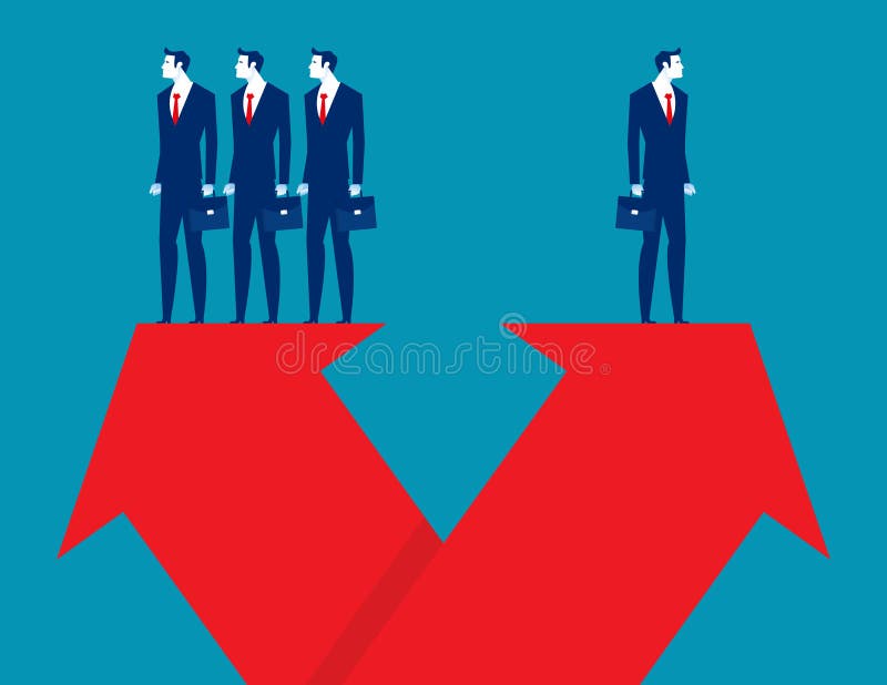 Group of Business People Choose the Right and Left Arrow. Business ...