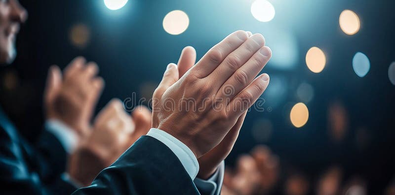 Group of Business People Clapping and Standing in Professional Setting ...