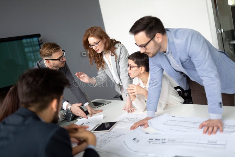 Group of Business People Collaborating in Office Stock Photo - Image of ...