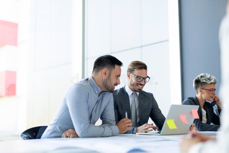 Group of Business People Collaborating in Office Stock Image - Image of ...