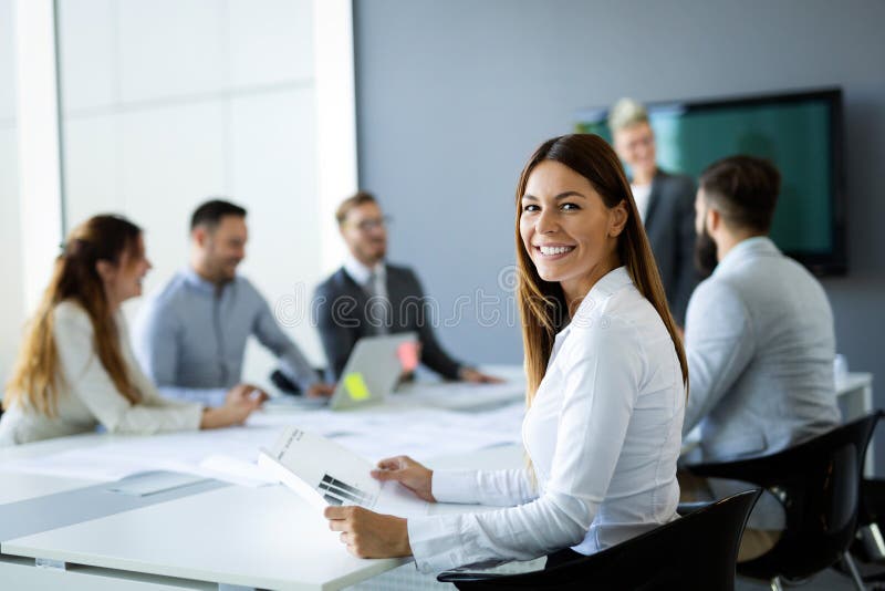 Group of Business People Collaborating in Office Stock Image - Image of ...