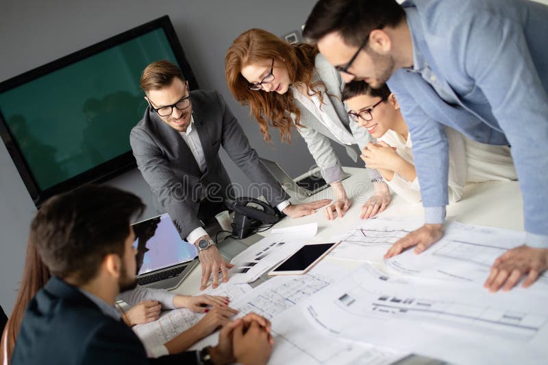 Group of Business People Collaborating in Office Stock Photo - Image of ...