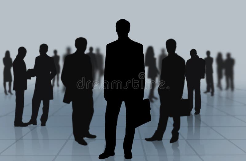 Group of Business People on Dark. Stock Illustration - Illustration of ...