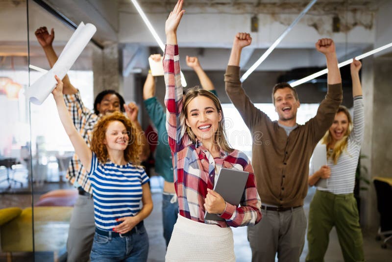 Group of Business People and Software Developers Working As a Team in ...