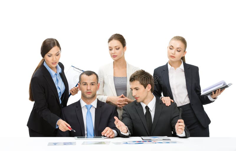 Group of Business People Discussing Stock Photo - Image of female ...