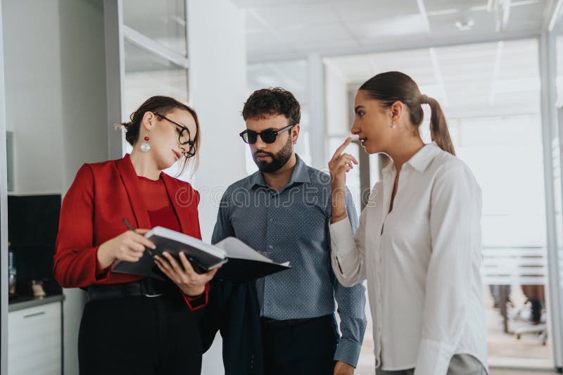 A Group of Business People Engage in a Discussion, Showcasing Teamwork ...