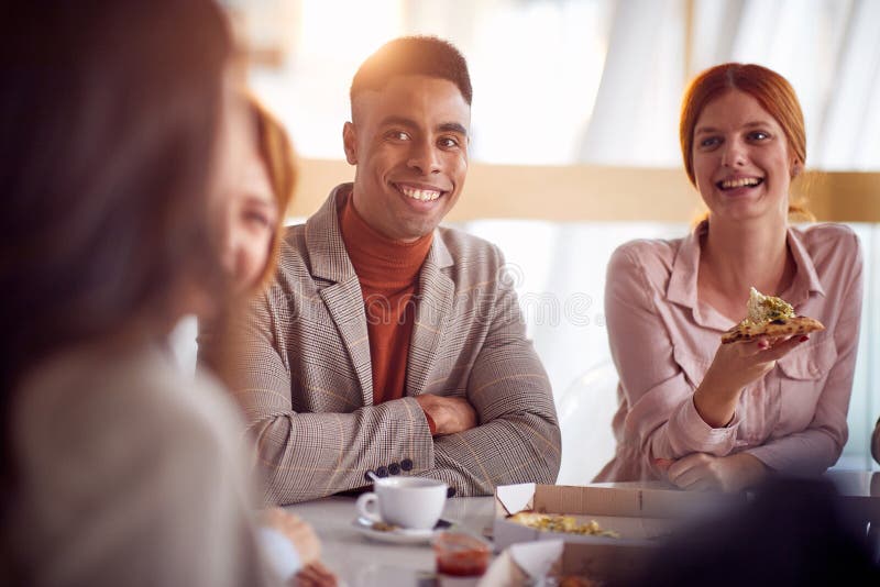 Group of Business People Enjoy in Lunch at Restaurant Stock Photo ...