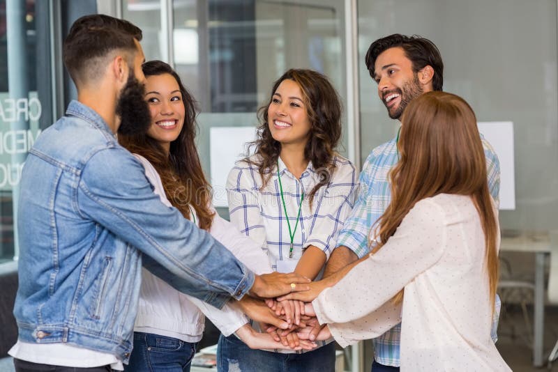 Group of Business People Forming a Hand Stack Stock Photo - Image of ...