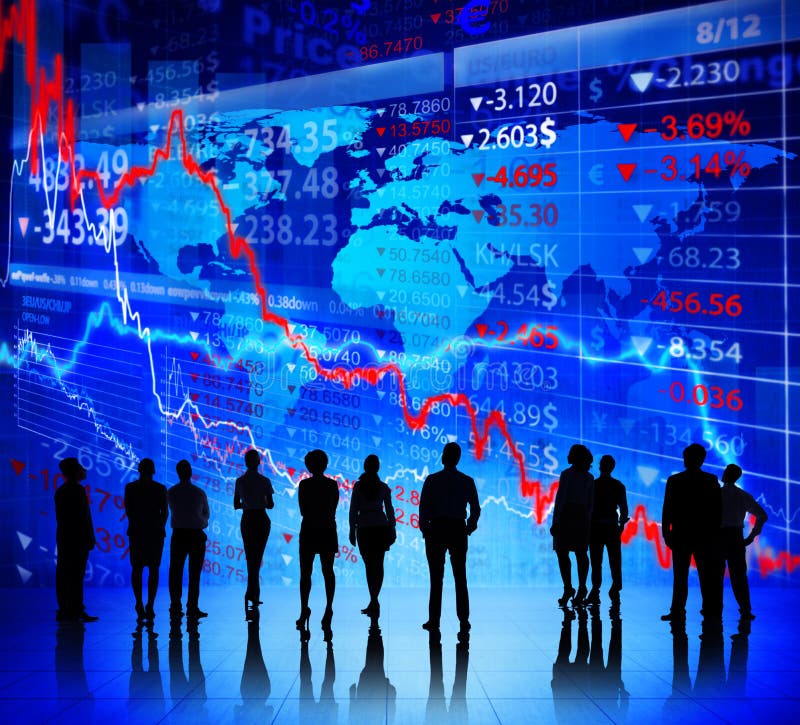 Group of Business People on Global Exchange Stock Photo - Image of ...