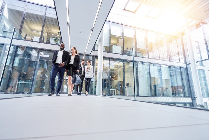 Group of Business People Go Out of Office Stock Image - Image of ...