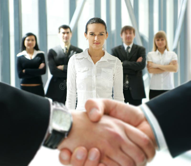 A Group Handshake between Three Business Persons Stock Image - Image of ...