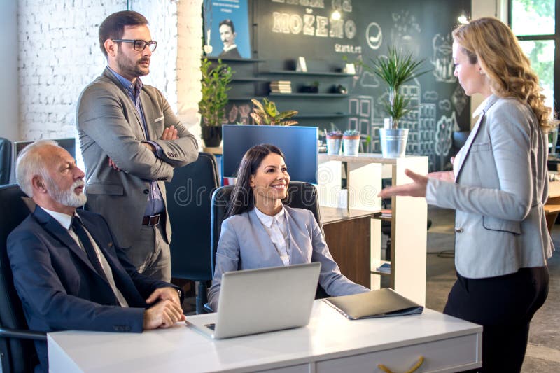 Group of Business People Having Meeting in Office Stock Image - Image ...