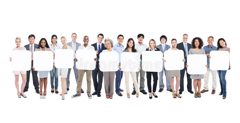 Group of Business People Holding Blank Board Stock Photo - Image of ...