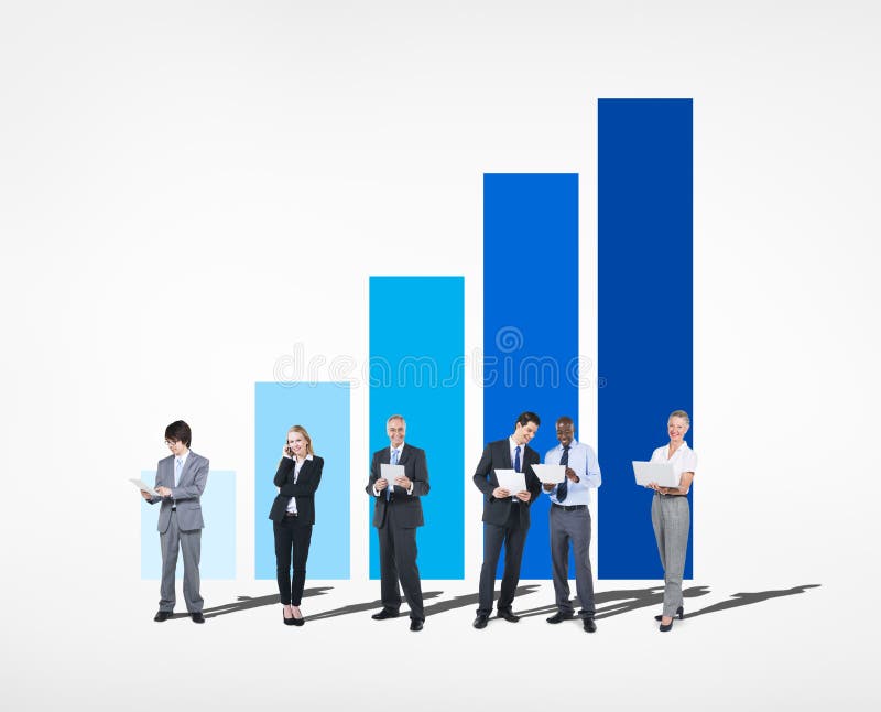 Group of Business People with Increasing Graph Stock Image - Image of ...