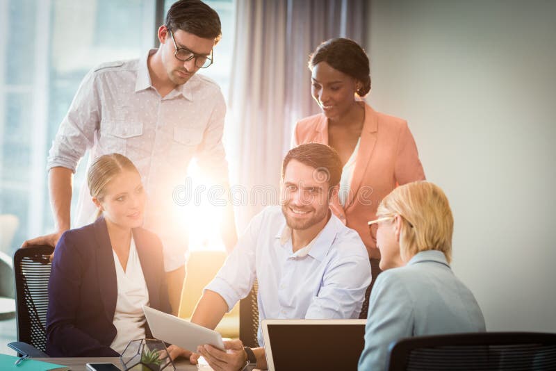 Business People with Tablet Pc Computer at Office Stock Image - Image ...