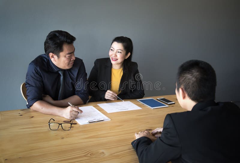 Group of Business People Interviewing Man Stock Image - Image of person ...