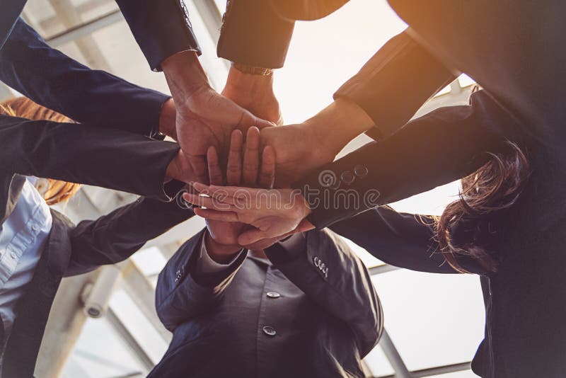Group of Business People Joining Hands. Team Work Concept Stock Photo ...