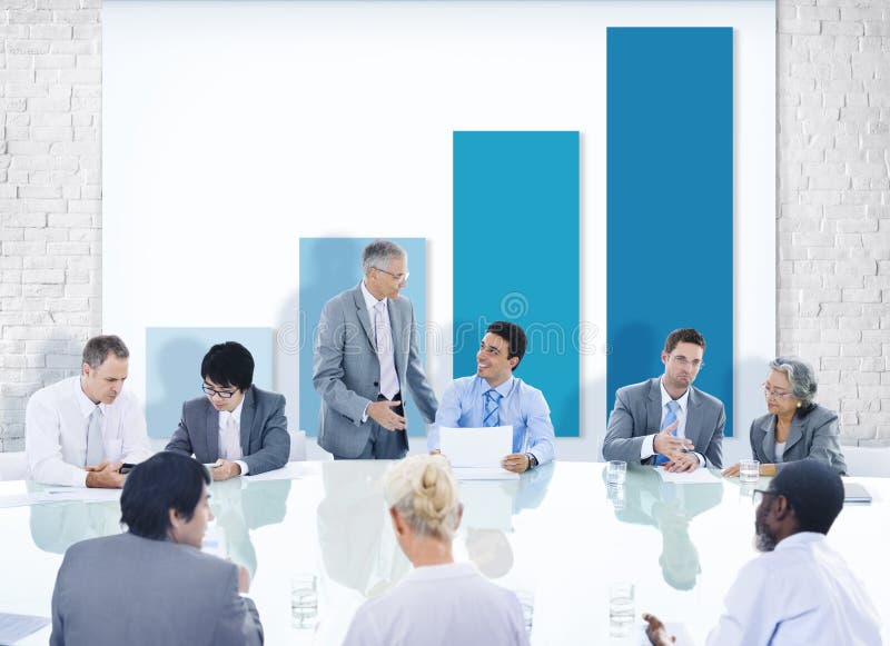 Group of Business People Meeting with Chart Stock Photo - Image of ...