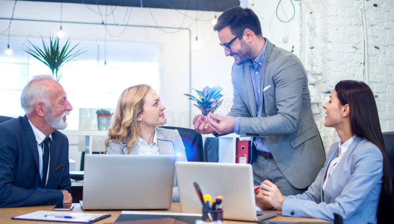 Group of Business People on Meeting in Office Stock Image - Image of ...