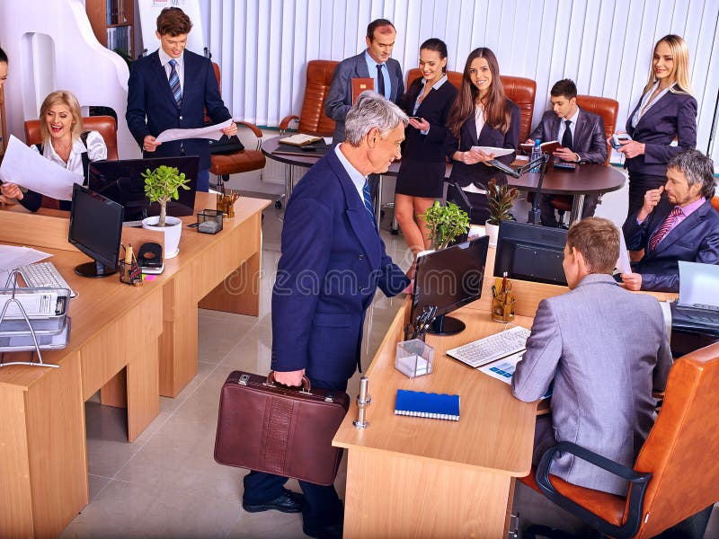 Group Business People in Office. Stock Image - Image of chart, female ...