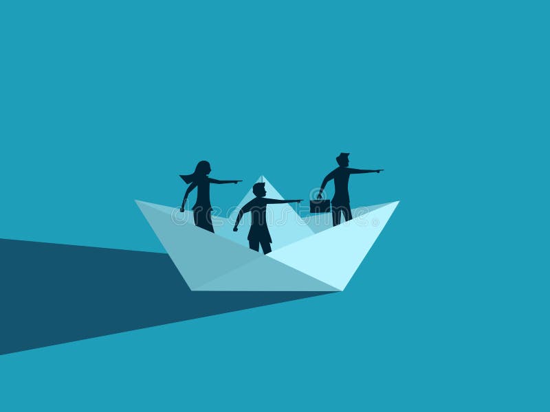 Group of Business People Pointing in the Same Direction. Unity of ...