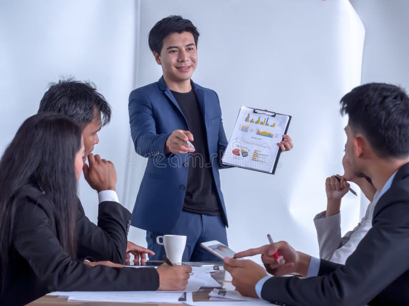 Group of Business People at Presentation in the Office Stock Photo ...