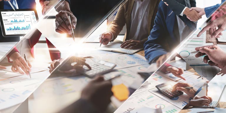 Group of Business People Process and Workflow Automation with Flowchart ...