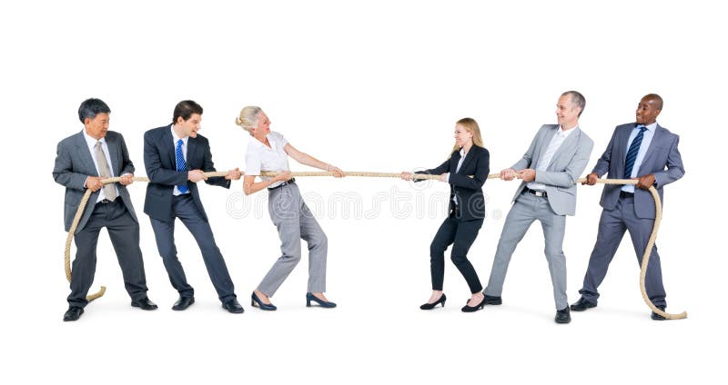 Group of Business People Pulling Rope Stock Photo - Image of adult ...