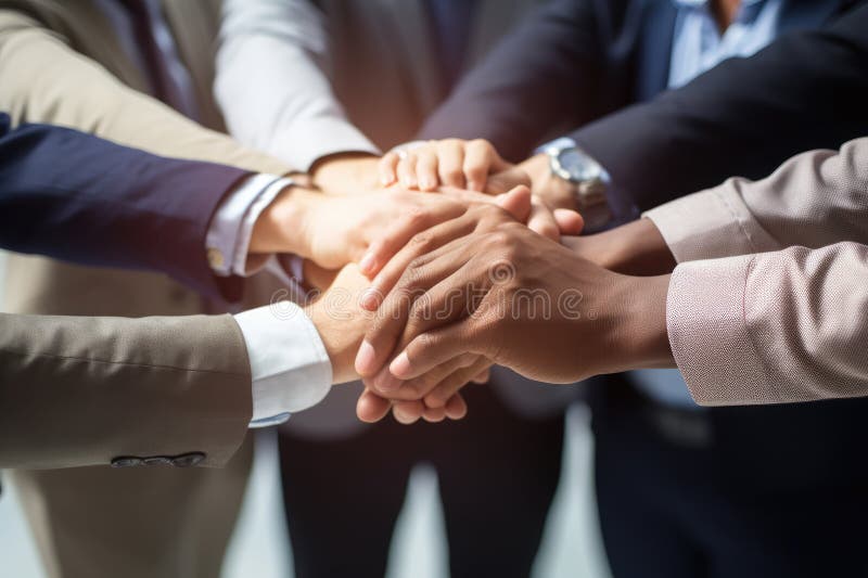 Group of Business People Putting Their Hands Together, Business Putting ...
