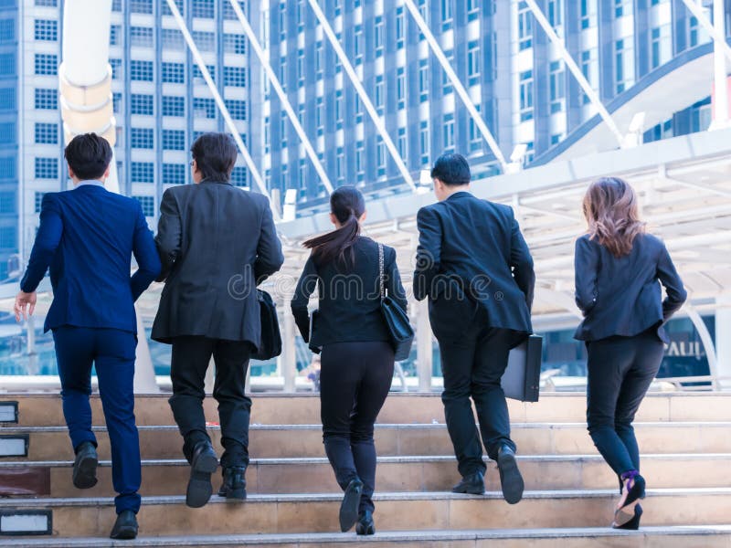 Group Business People Running in City. Stock Image - Image of fast ...