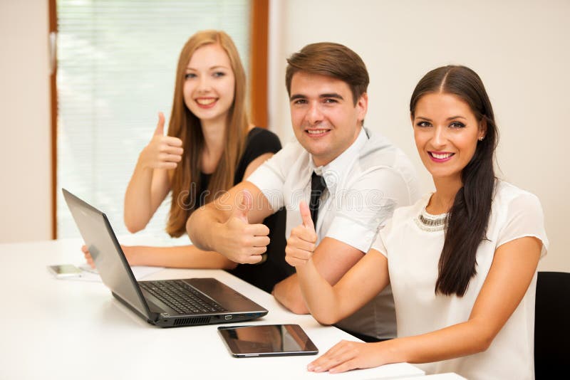 Group of Business People Searching for Solution with Brainstormi Stock ...