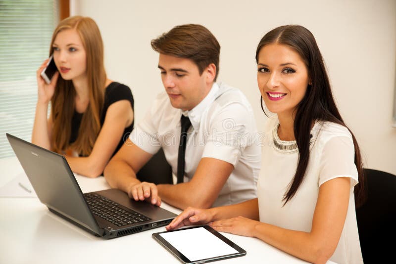 Group of Business People Searching for Solution with Brainstorming ...