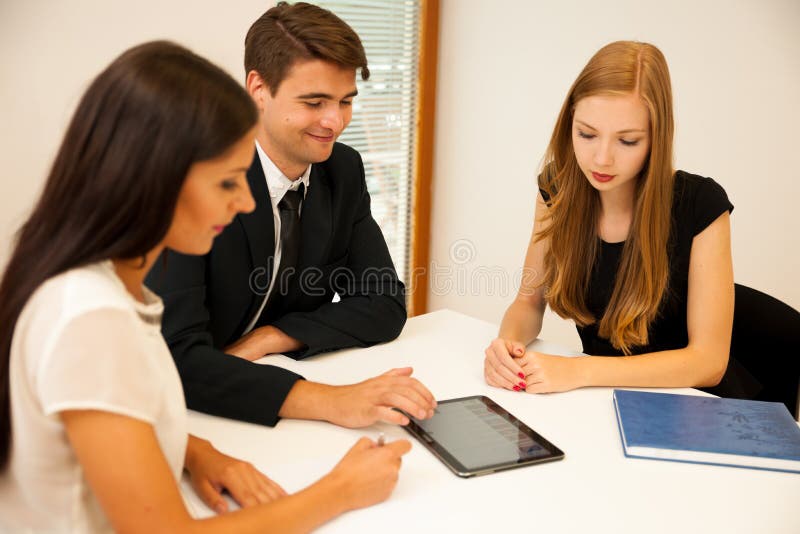 Group of Business People Searching for Solution with Brainstorming ...