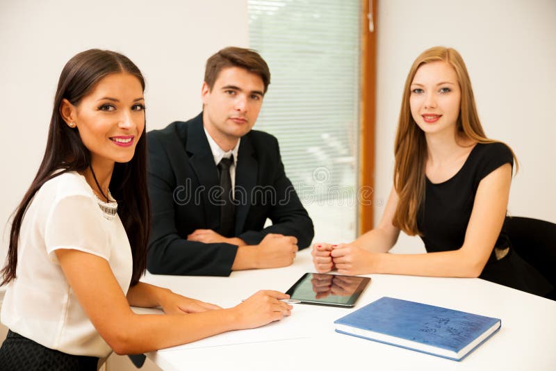 Group of Business People Searching for Solution with Brainstorming ...
