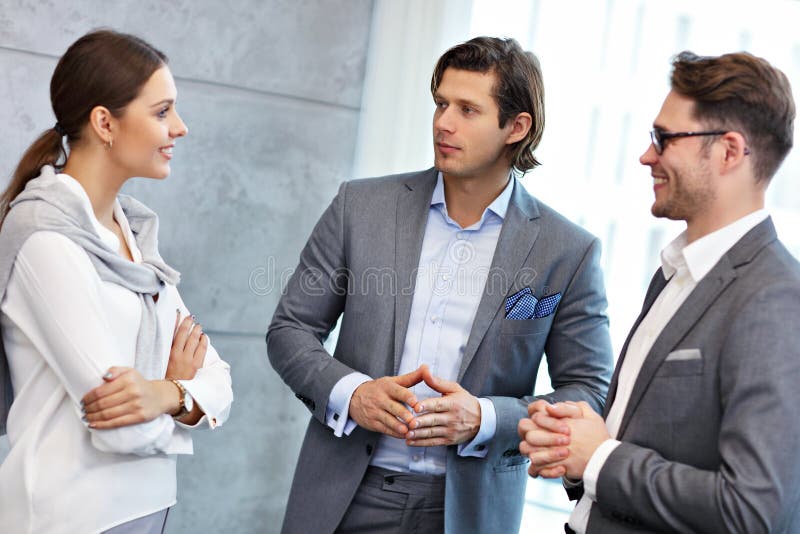 Group of Business People Sharing Their Ideas Stock Image - Image of ...