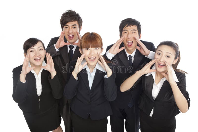 A Group of Business People Shouting Stock Image - Image of colleague ...