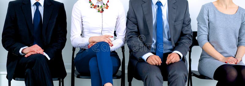 Group of Business People Sitting on Chair in Office Stock Image - Image ...