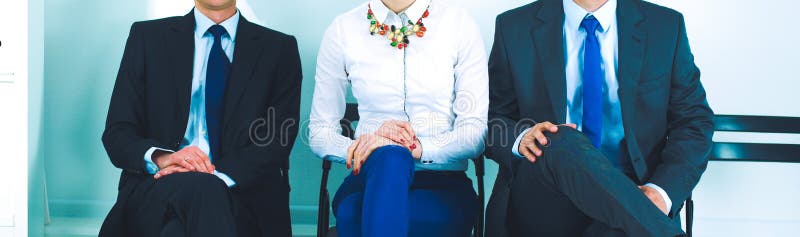 Group of Business People Sitting on Chair in Office Stock Image - Image ...
