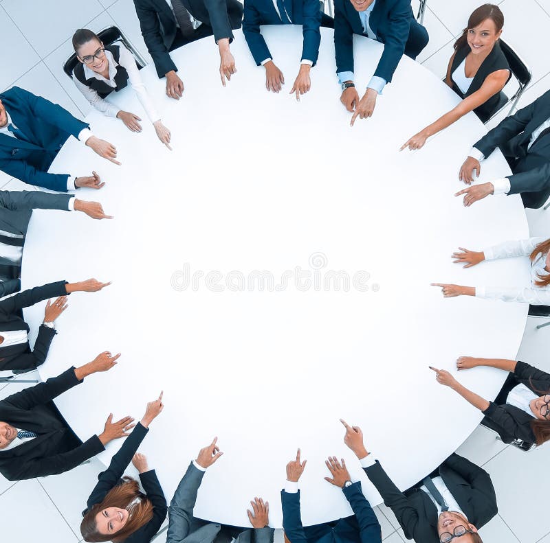 Group of Business People Sitting at the Round Table. the Business ...