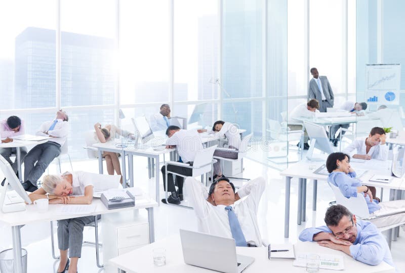 Group of Business People Sleeping in the Office Stock Photo - Image of ...