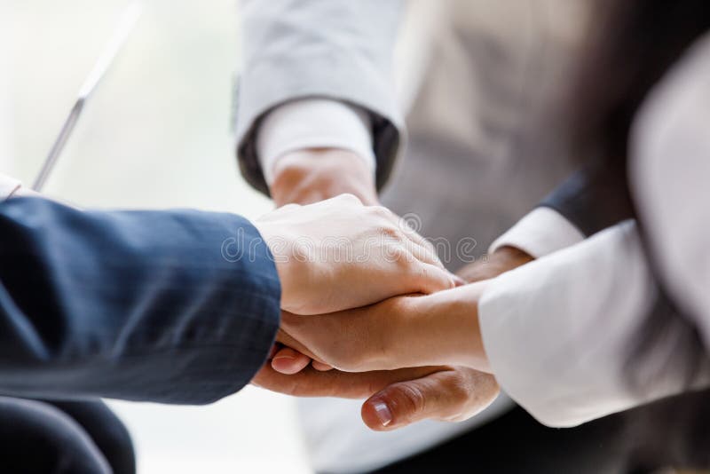 Group of Business People Stack Hands Together, Idea for Unity and Team ...